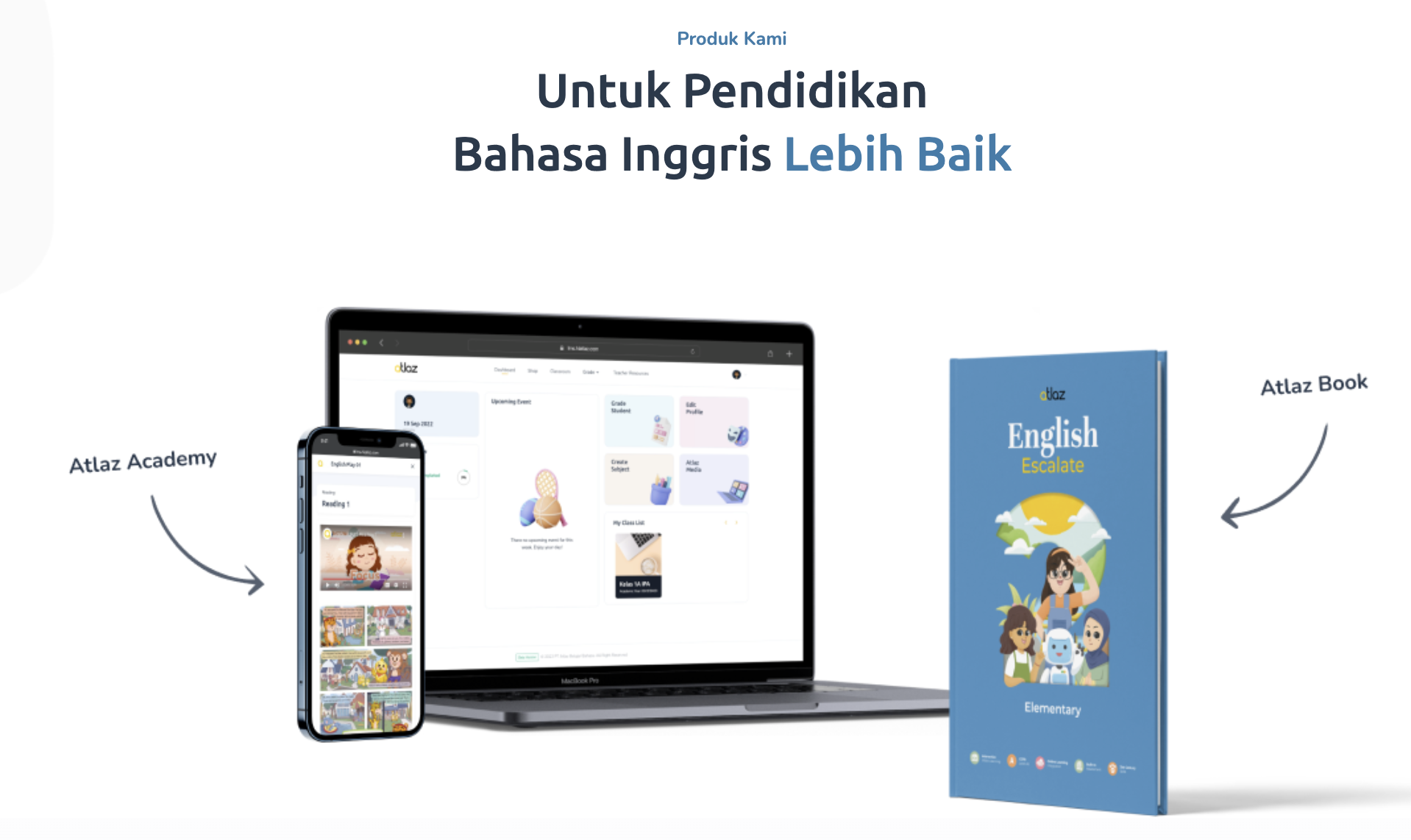 Atlaz Produk - Buku dan LMS untuk belajar bahasa Inggris
